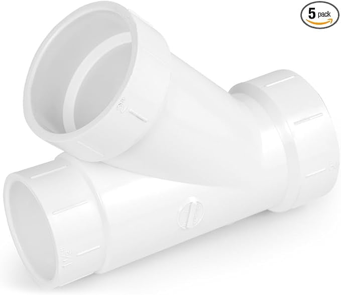 6" x 6" x 4" PVC DWV Wye Reducing Hub, White PVC Drain, Waste & Vent ...