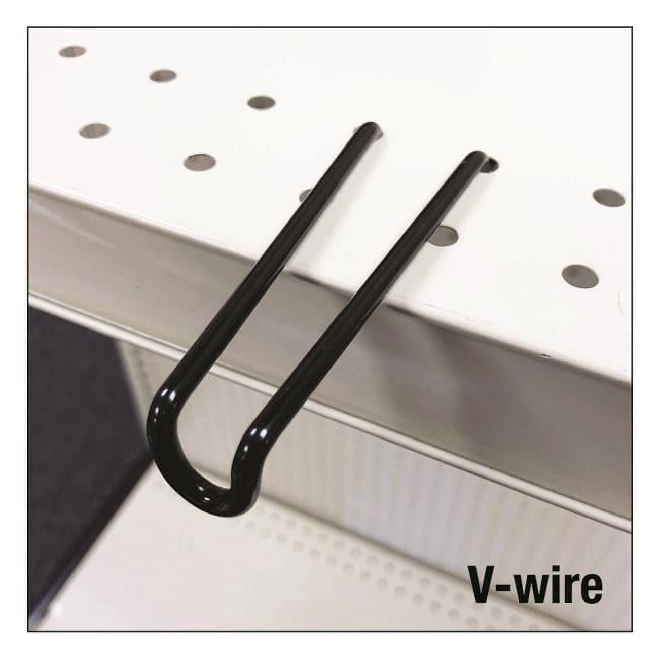6 x 6 x 4 in. Retail First Wood Grain V-Wire Metal Hook, Black ...