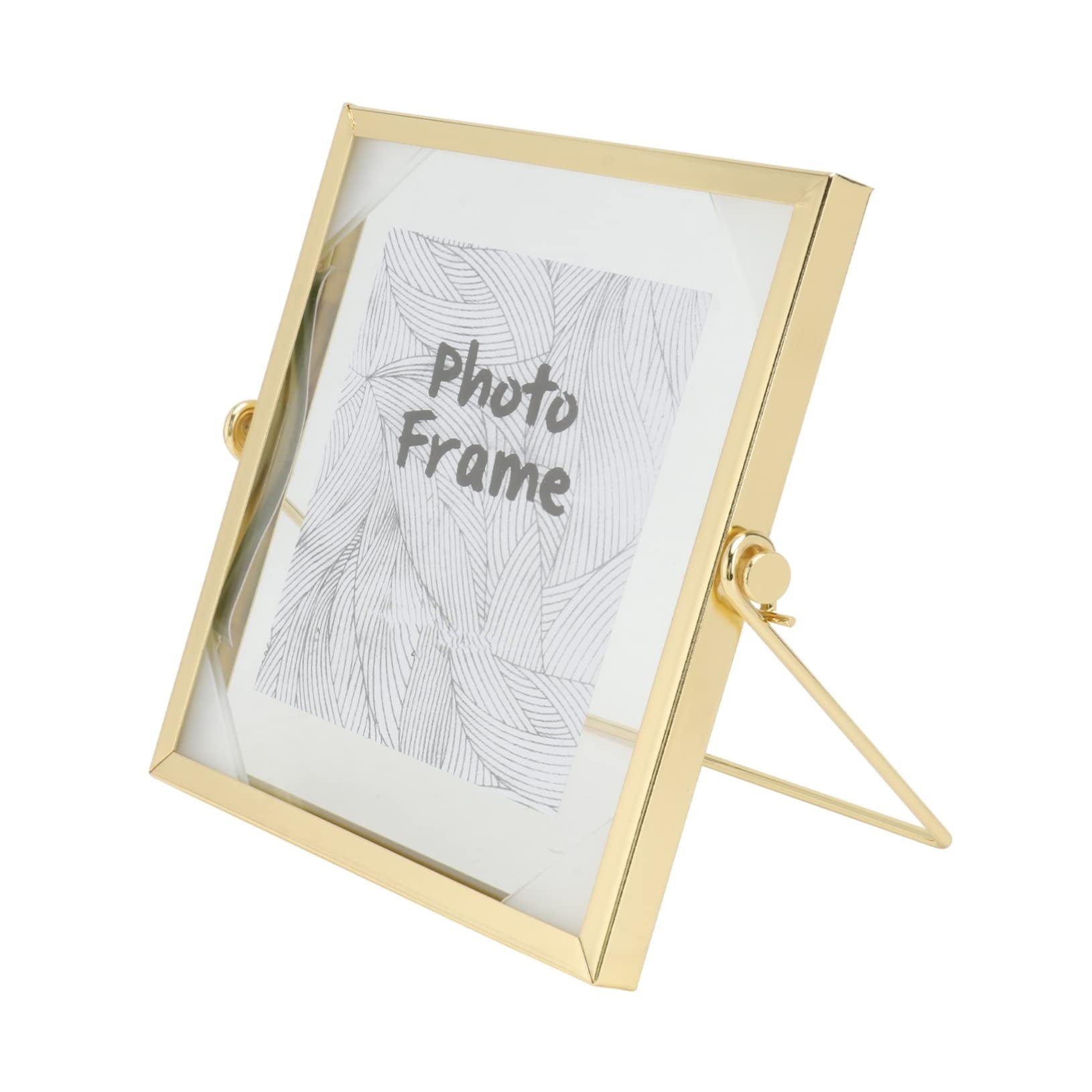 6 x 6inch Gold Floating Glass Frame, Vintage Style and Real Glass Photo ...