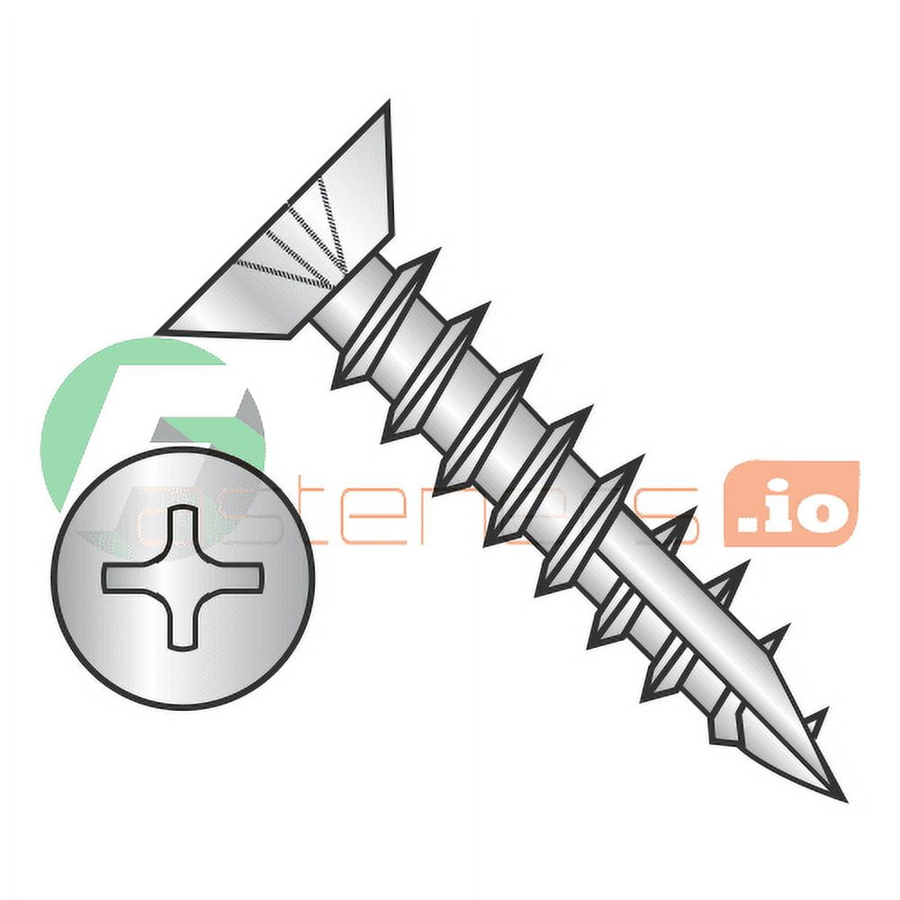 #6 x 7/16" Deep Thread Wood Screws / Phillips / Flat Undercut Head ...