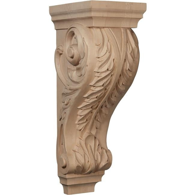 6 x 7.5 x 18 in. Extra Large Acanthus Wood Corbel - Hard Maple ...