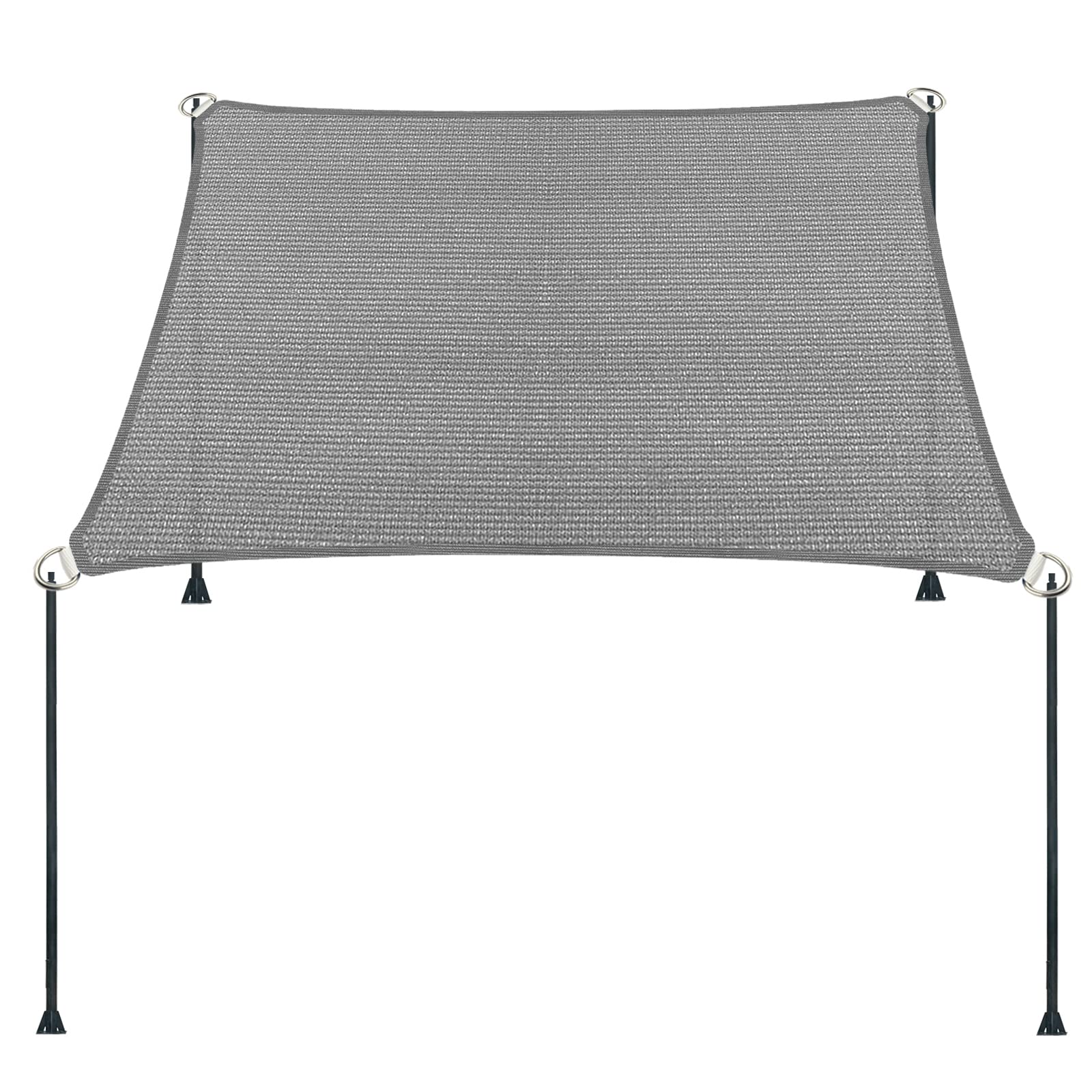 6' x 7' Gray Straight Edge Sun Shade Sail, RecBIEXUle Awning Outdoor ...