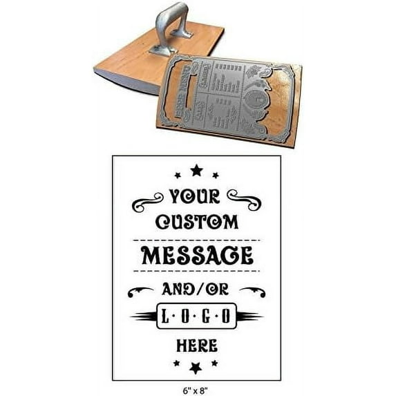 6'' x 8'' Extra Large Rocker Mount Wood Hand Rubber Stamp with Heavy ...