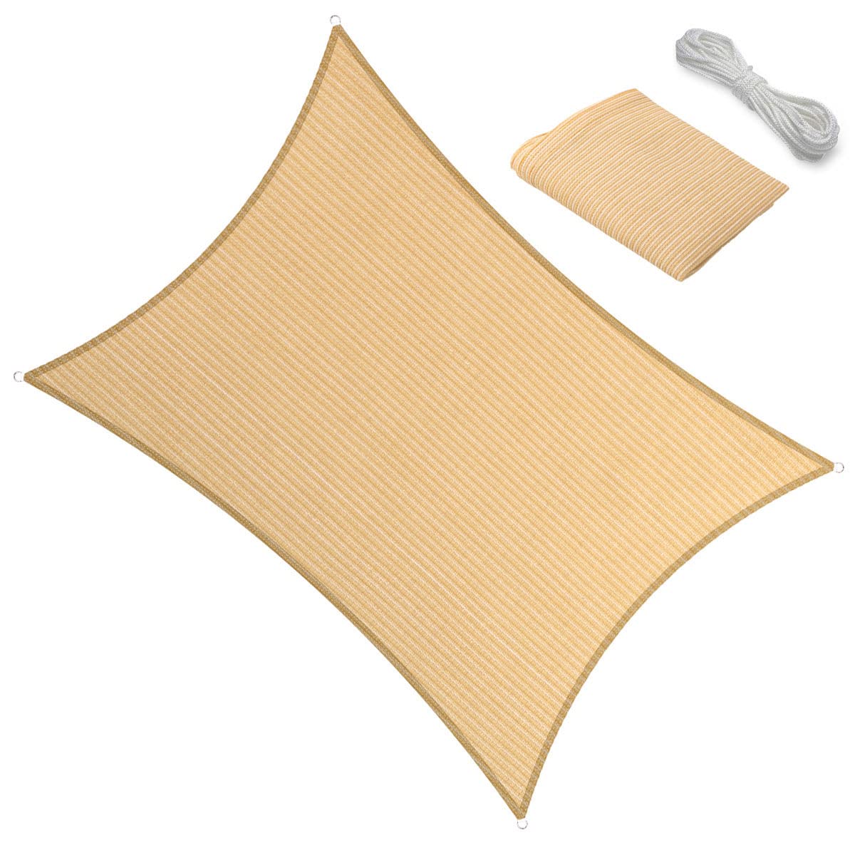 6' x 8' Sun IFF17 Shade Sail Canopy Awning Permeable Fabric Pergola Cover, for Outdoor Patio ...