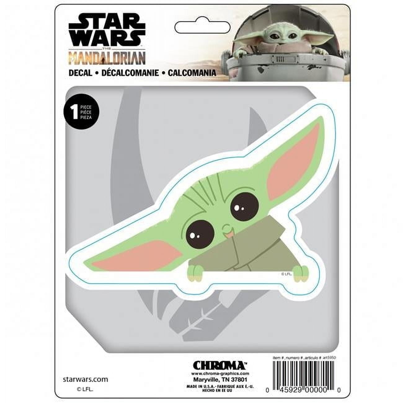 6 x 8 in. The Mandalorian Grogu Peeking Car Window Decal, Chrome ...