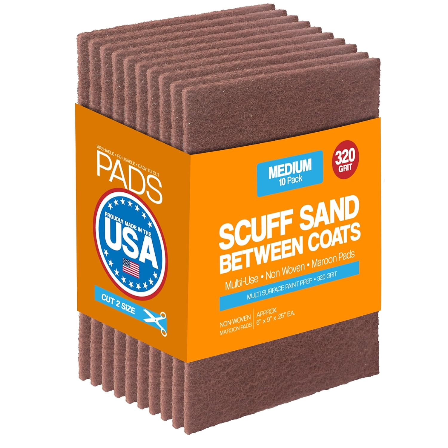 6" x 9" Non-Woven Surface Prep Between Coats Finishing Pads for Wood ...