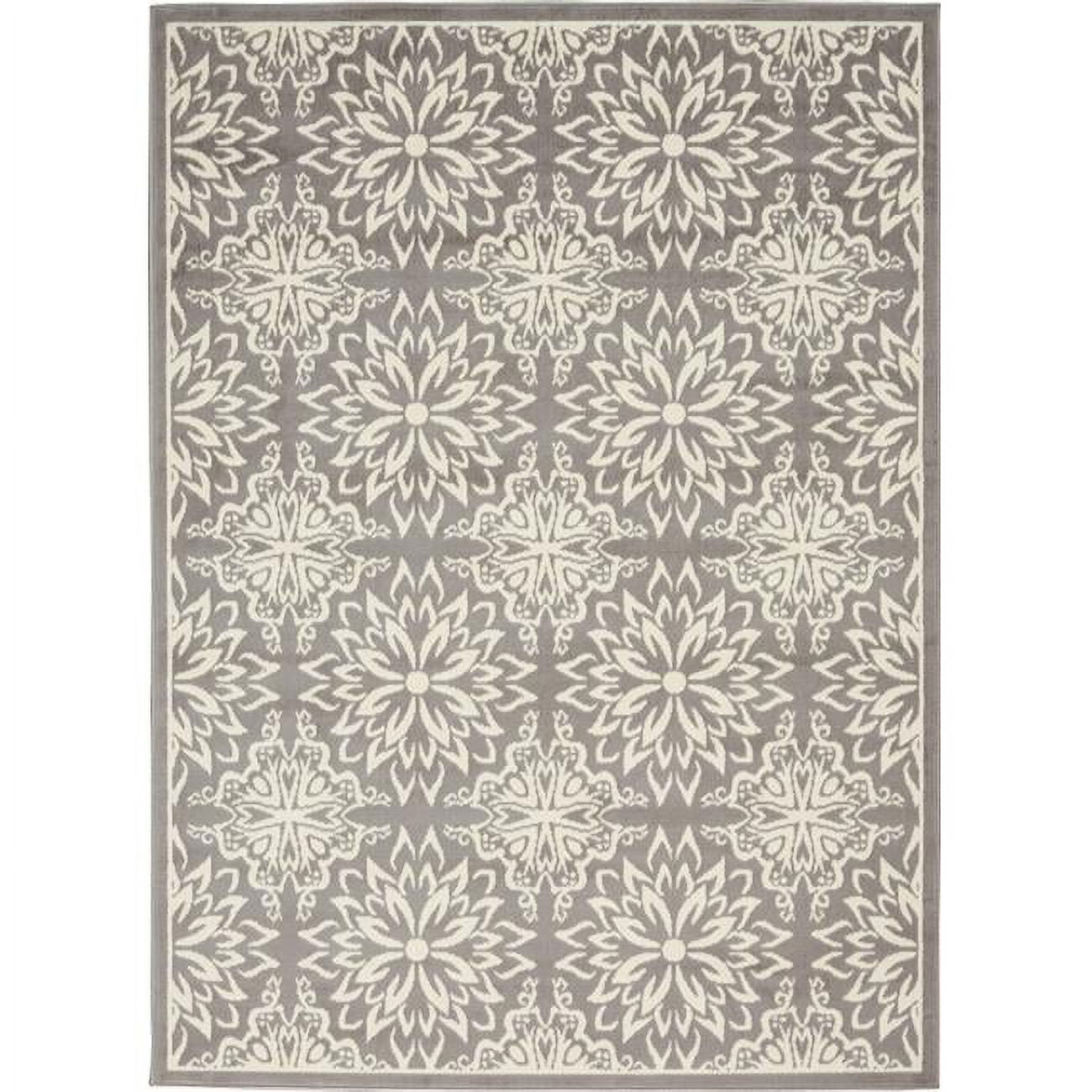 6 x 9 ft. Gray Floral Power Loom Rectangle Area Rug - Gray - 6 x 9 ft ...