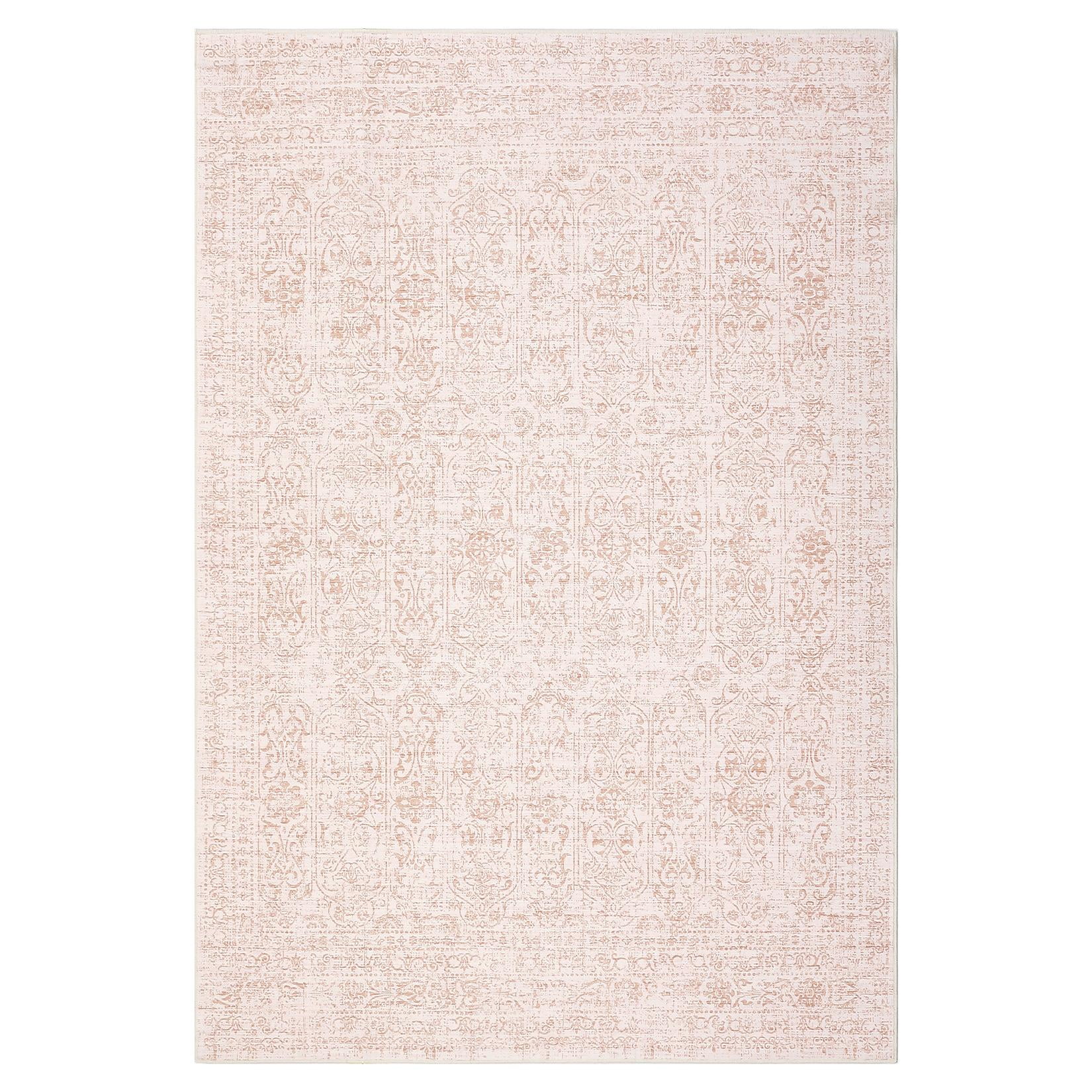 6 x 9 ft Polyester Pink Rectangular Living Room Bedroom Dining Room ...
