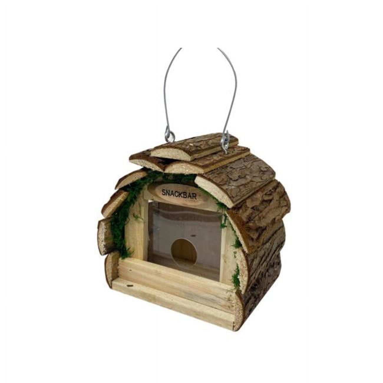6 x 9 in. Log Cabin Bird Feeder with Plastic Window - Pack of 4 ...