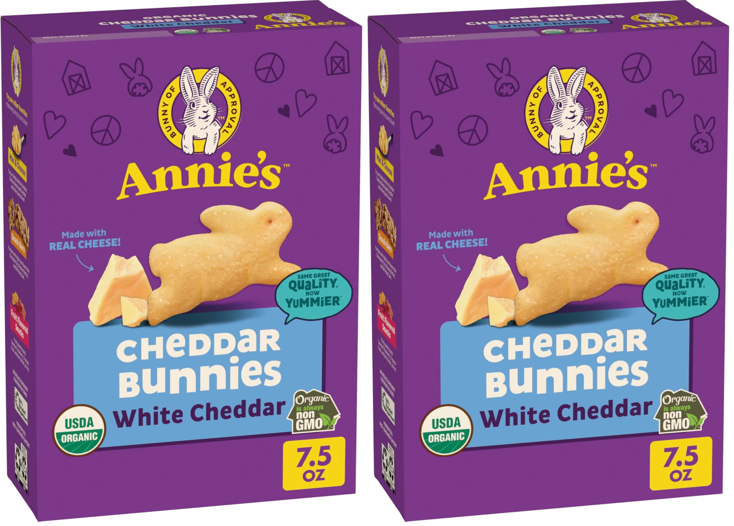 6 x - Annie's Organic White Cheddar Bunnies Baked Snack Crackers, 7.5 ...