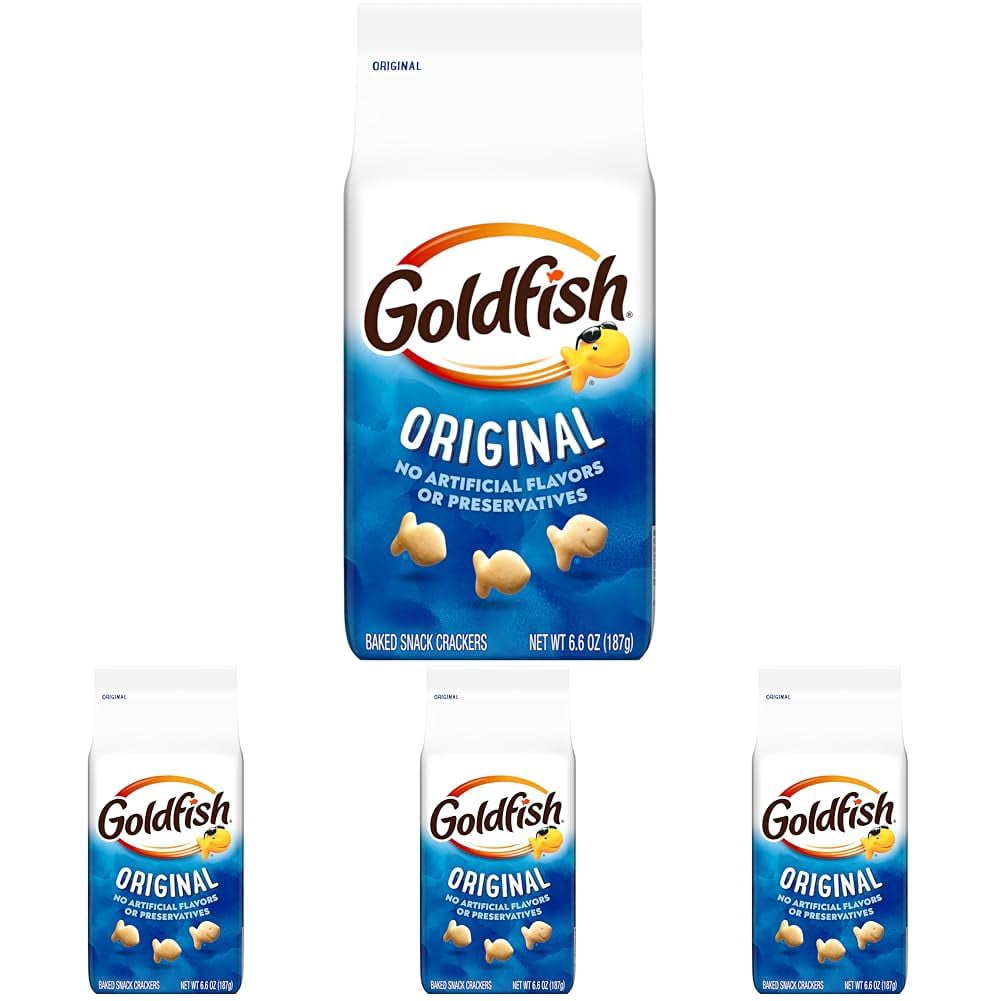 6 x - Goldfish Original Crackers, Snack Crackers, 6.6 oz bag (Pack of 4 ...