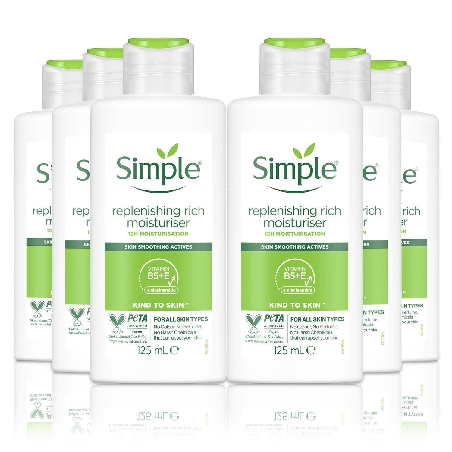 6 x Simple Kind to Skin Replenishing Rich Moisturiser 125ml - Walmart.com