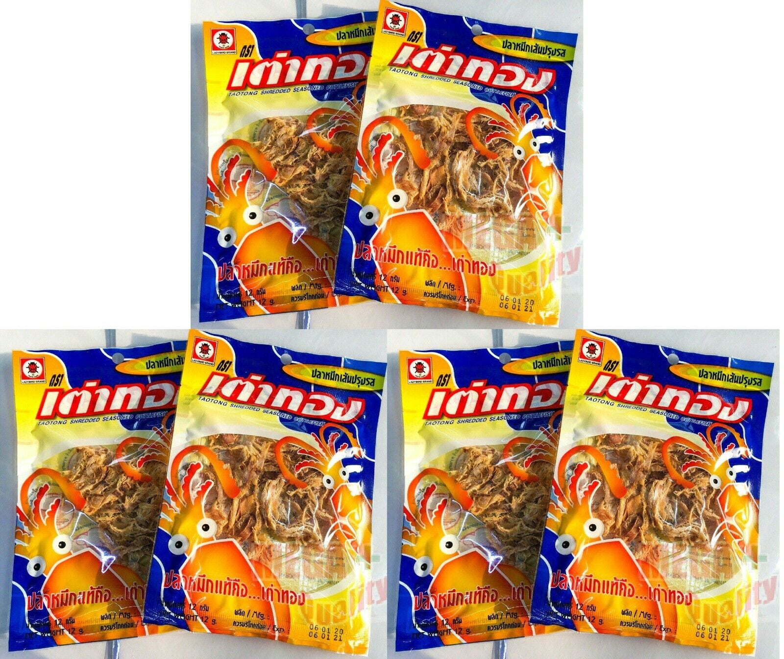 6 x TAOTONG Shredded Seasoned Cuttlefish Seafood Snack Delicious Pantry ...