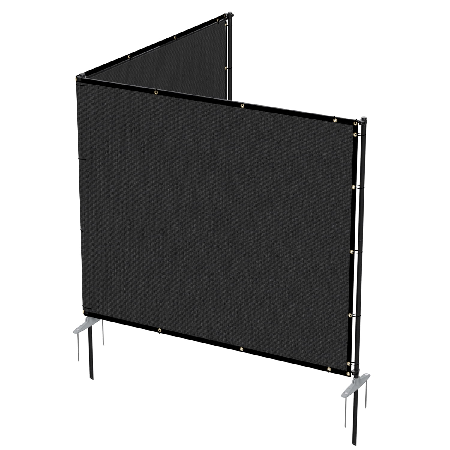 6'x12' Outdoor Privacy Fence with Iron Poles Ground Spikes Dog Garden ...