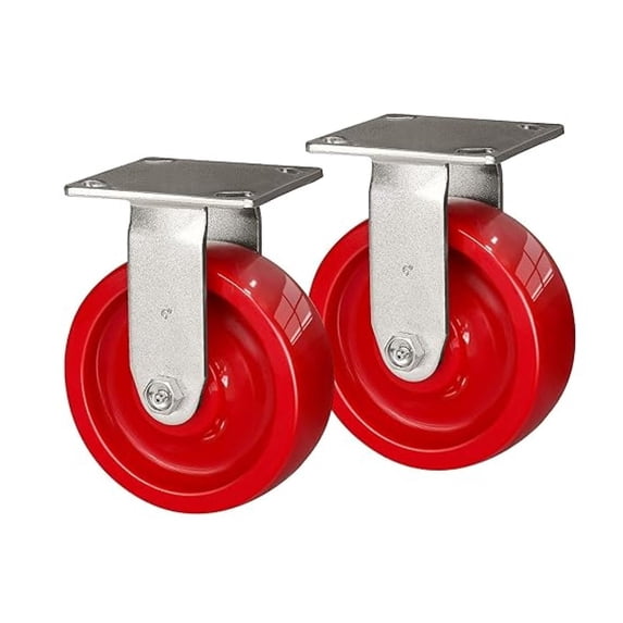 6"x2" Heavy Duty Casters- Industrial Caster Solid Polyurethane Wheel ...