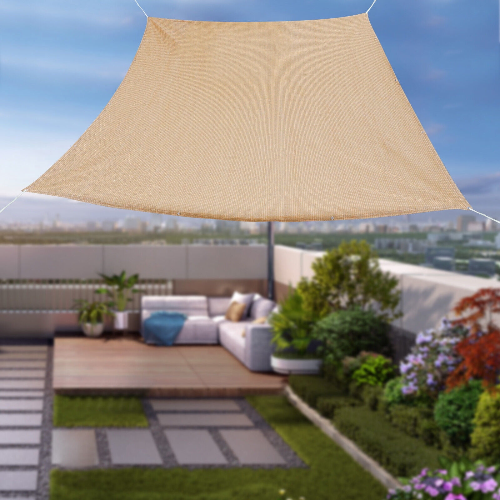 6'x20' Rectangle Outdoor Sun Shade Cloth - Outdoor Canopy Patio Pool ...