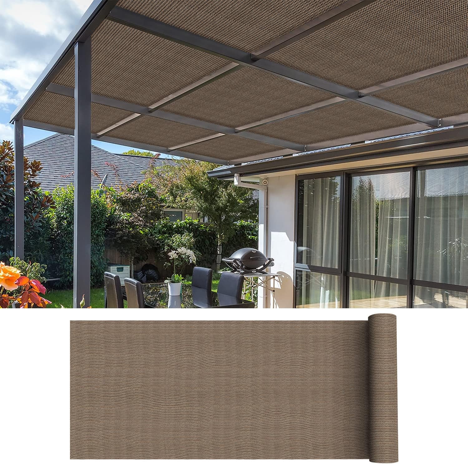 6'x21' Sun Shade Roll, Sun Shade UV Blockage Cover for Outdoor Backyard ...