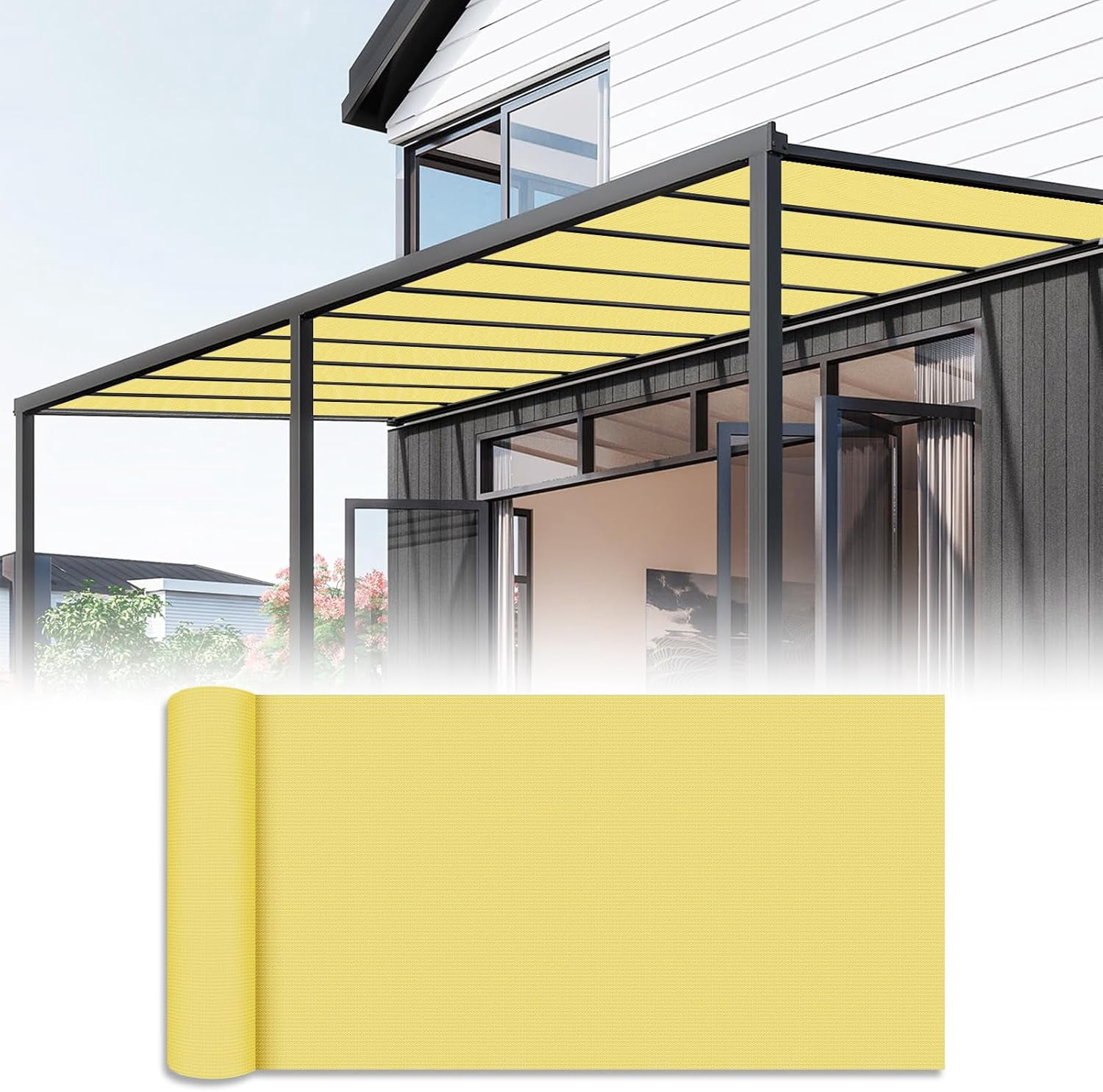 **6'x38' sun shade fabric roll cloth pergola patio cover provide shade ...