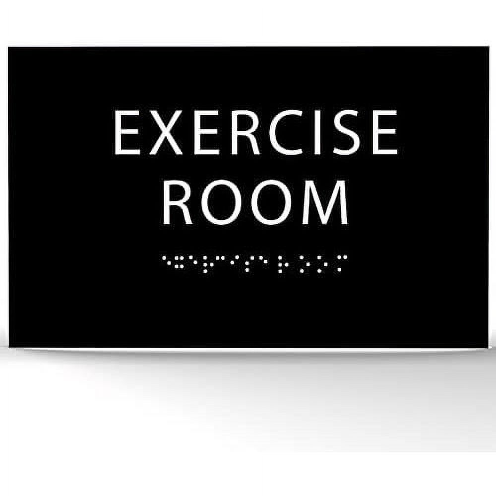 6" x4" exercise room sign compliant tactile grade 2 braille text wall ...