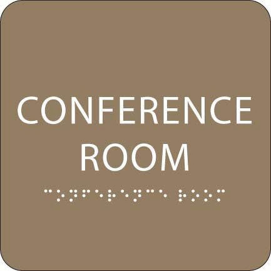 - 6" x6" conference room sign- compliant tactile grade 2 braille text ...