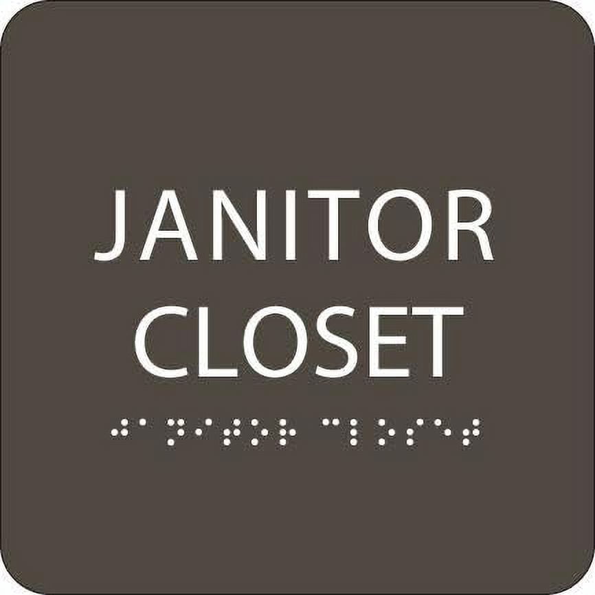 - 6" X6" Janitor Closet Sign - Compliant Tactile Grade 2 Braille Text ...