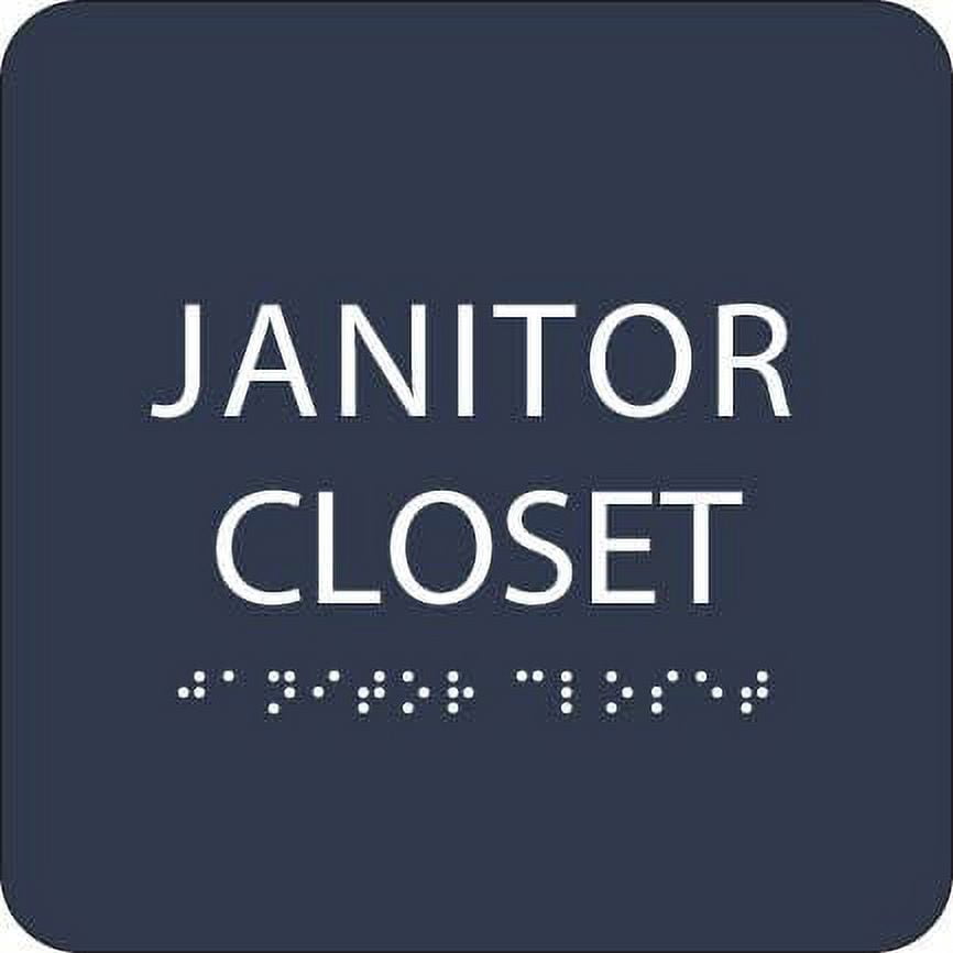 - 6" X6" Janitor Closet Sign - Compliant Tactile Grade 2 Braille Text ...