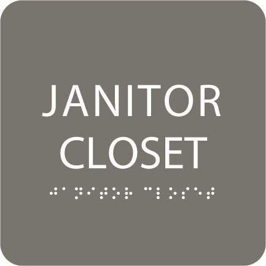 - 6" X6" Janitor Closet Sign - Compliant Tactile Grade 2 Braille Text ...