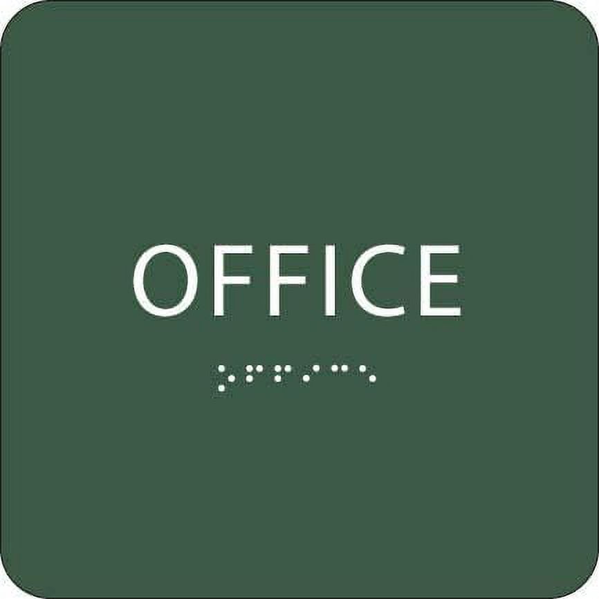 - 6" x6" office sign - compliant tactile grade 2 braille text wall sign ...