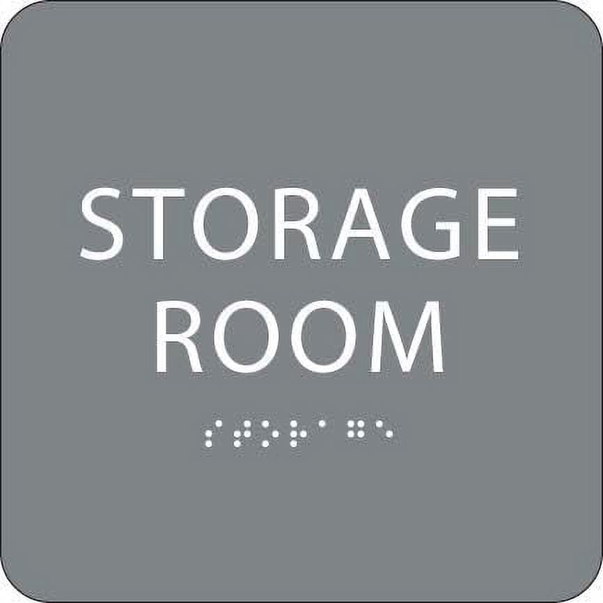 - 6" x6" storage room sign- compliant tactile grade 2 braille text wall ...