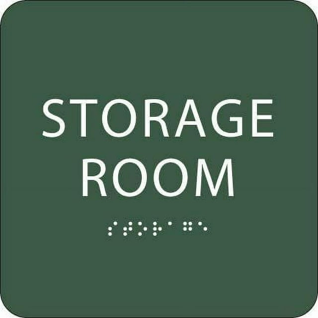- 6" X6" Storage Room Sign- Compliant Tactile Grade 2 Braille Text ...