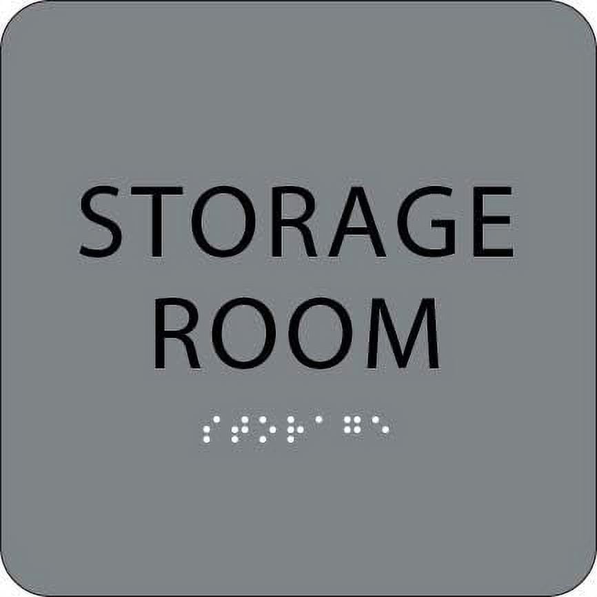 - 6" x6" storage room sign- compliant tactile grade 2 braille text wall ...