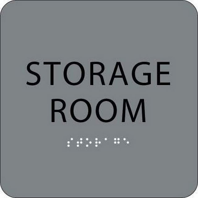 - 6" x6" storage room sign- compliant tactile grade 2 braille text wall ...