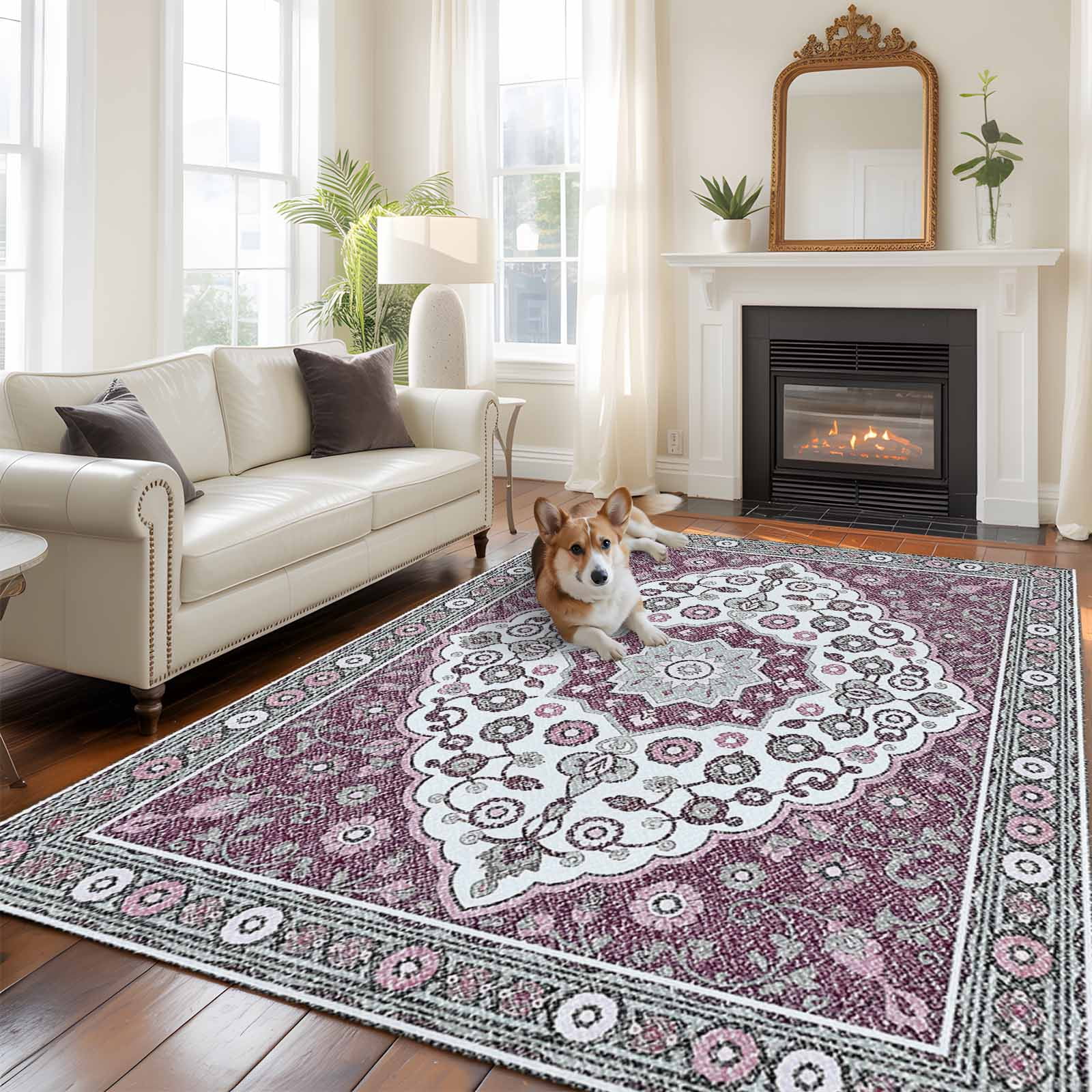 6'x9' Area Rugs, Aztec Boho Indoor Outdoor Area Rug for Living Room ...