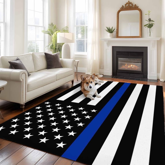 6'x9' Area Rugs, Blue American Flag Indoor Outdoor Area Rug for Living ...