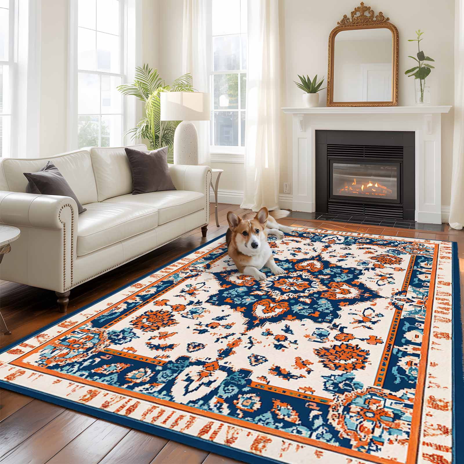 6'x9' Area Rugs, Boho Aztec Indoor Outdoor Area Rug for Living Room ...