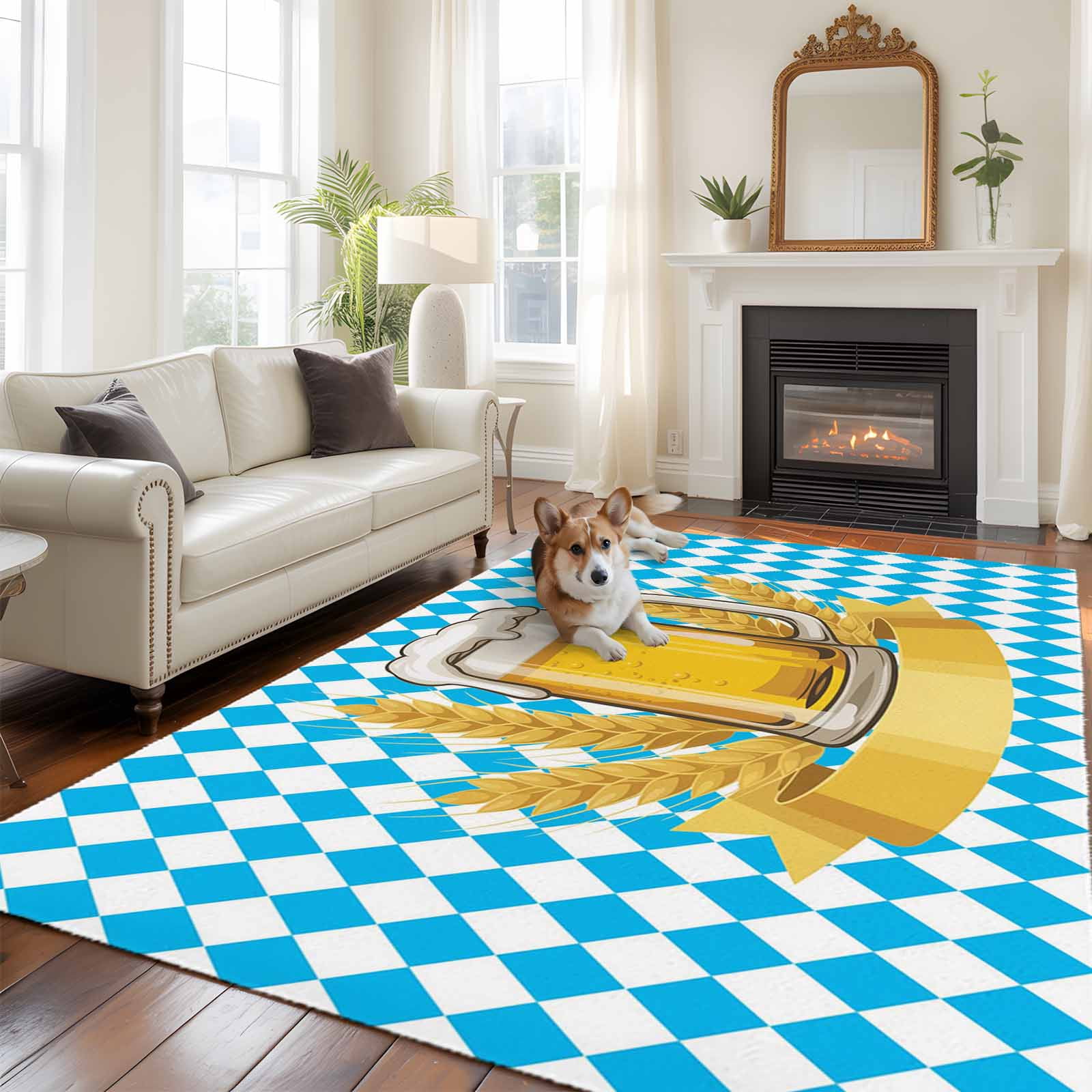 6'x9' Area Rugs, Cartoon Beer Indoor Outdoor Area Rug for Living Room ...