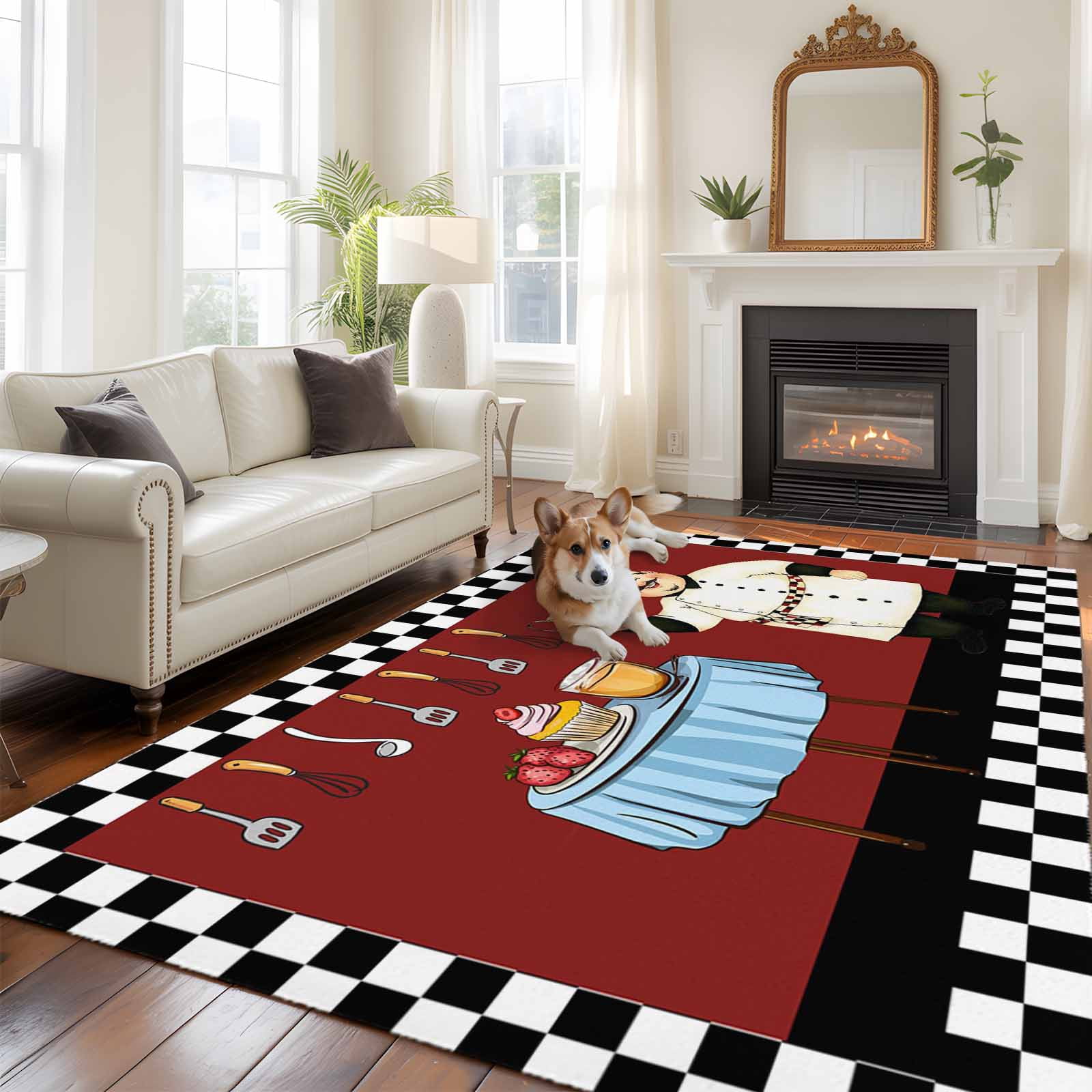 6'x9' Area Rugs, Chef Indoor Outdoor Area Rug for Living Room Bedroom ...