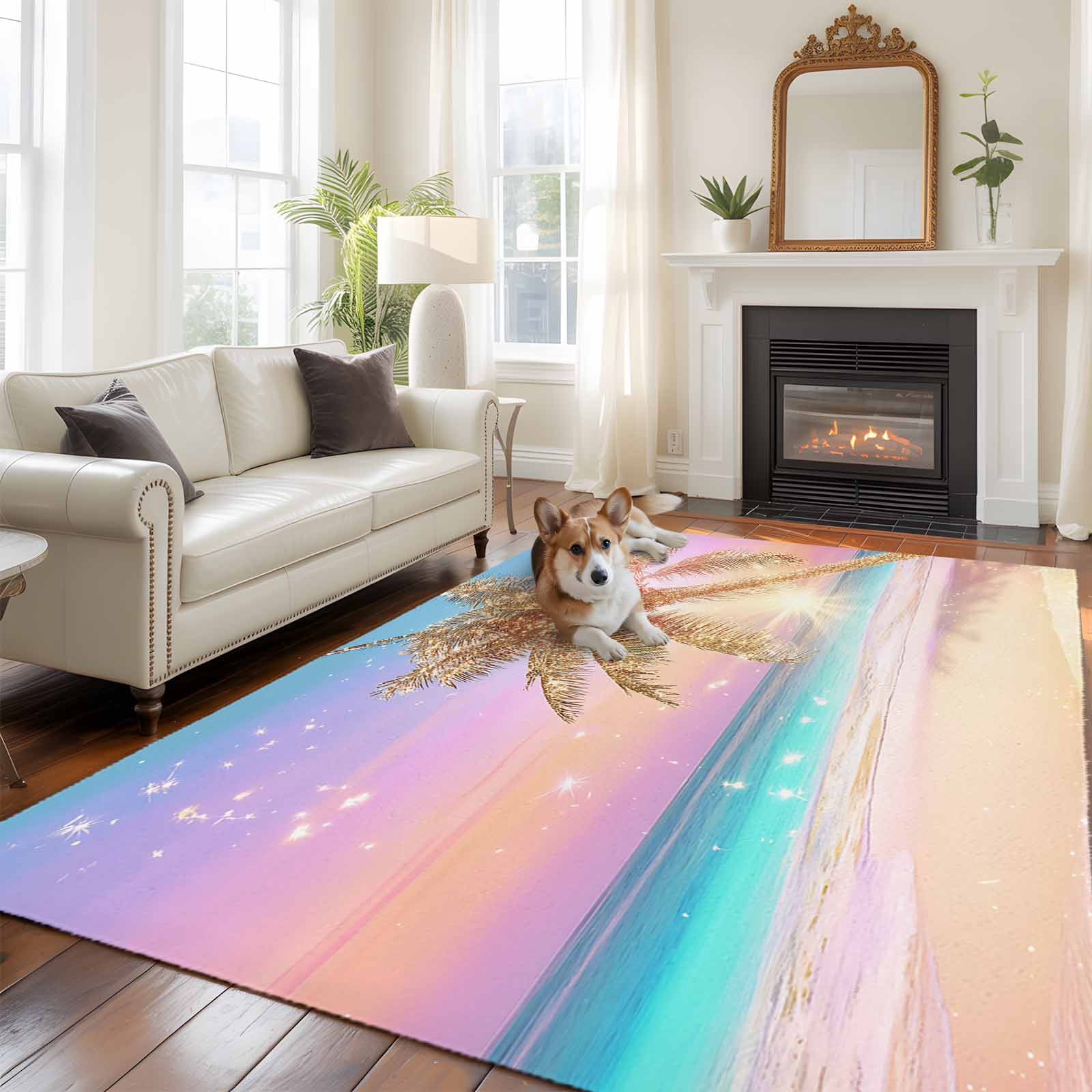 6'x9' Area Rugs, Coastal Indoor Outdoor Area Rug for Living Room ...