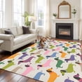 6'x9' Area Rugs, Colorful Dogs Indoor Outdoor Area Rug for Living Room ...