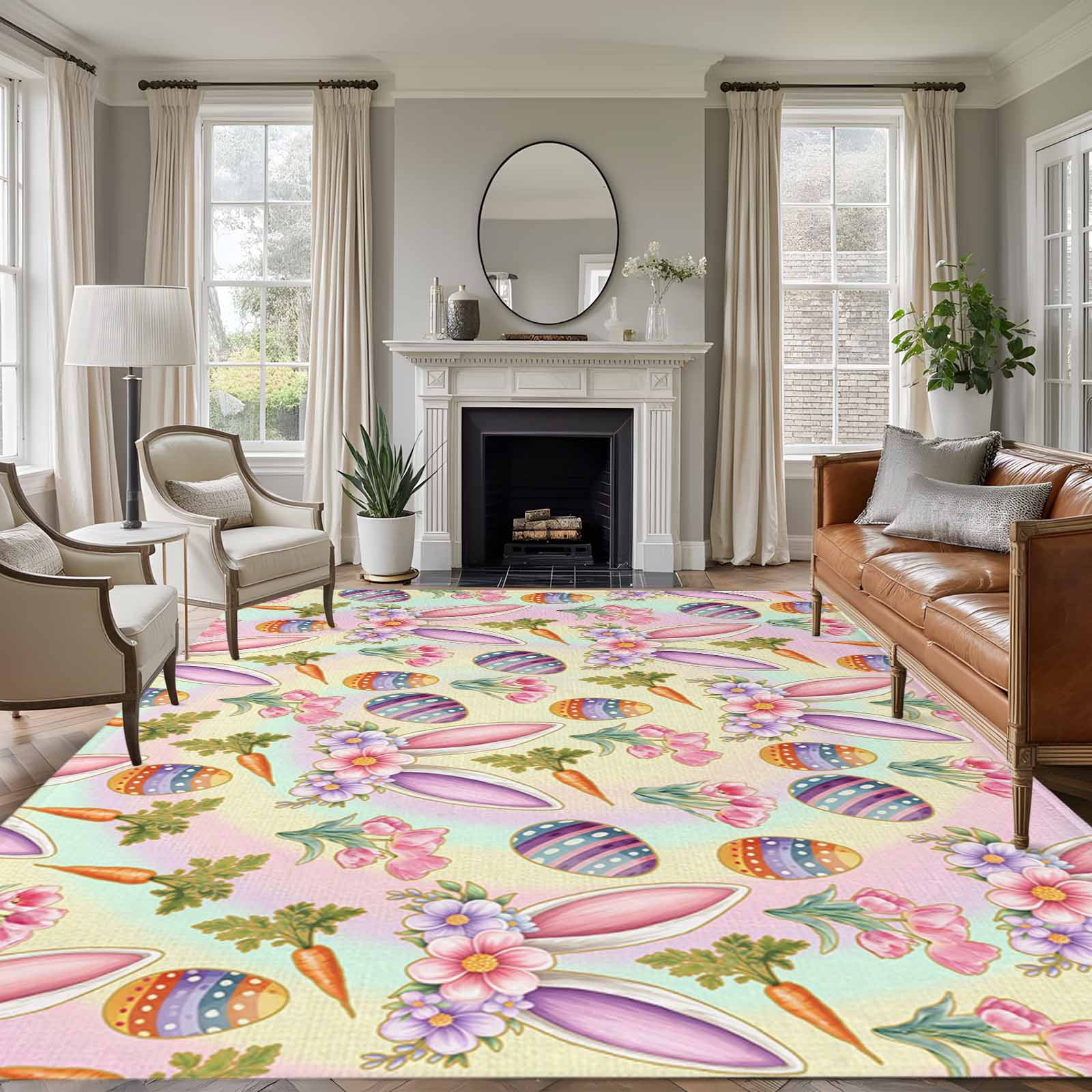 6'x9' Area Rugs, Easter Indoor Outdoor Area Rug for Living Room Bedroom ...