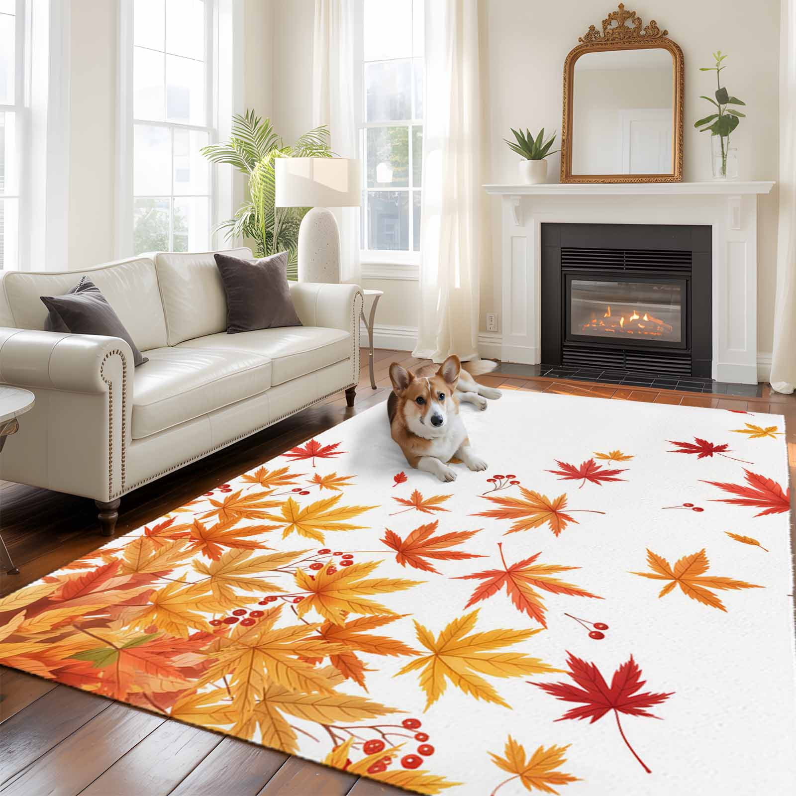 6'x9' Area Rugs, Fall Indoor Outdoor Area Rug for Living Room Bedroom ...