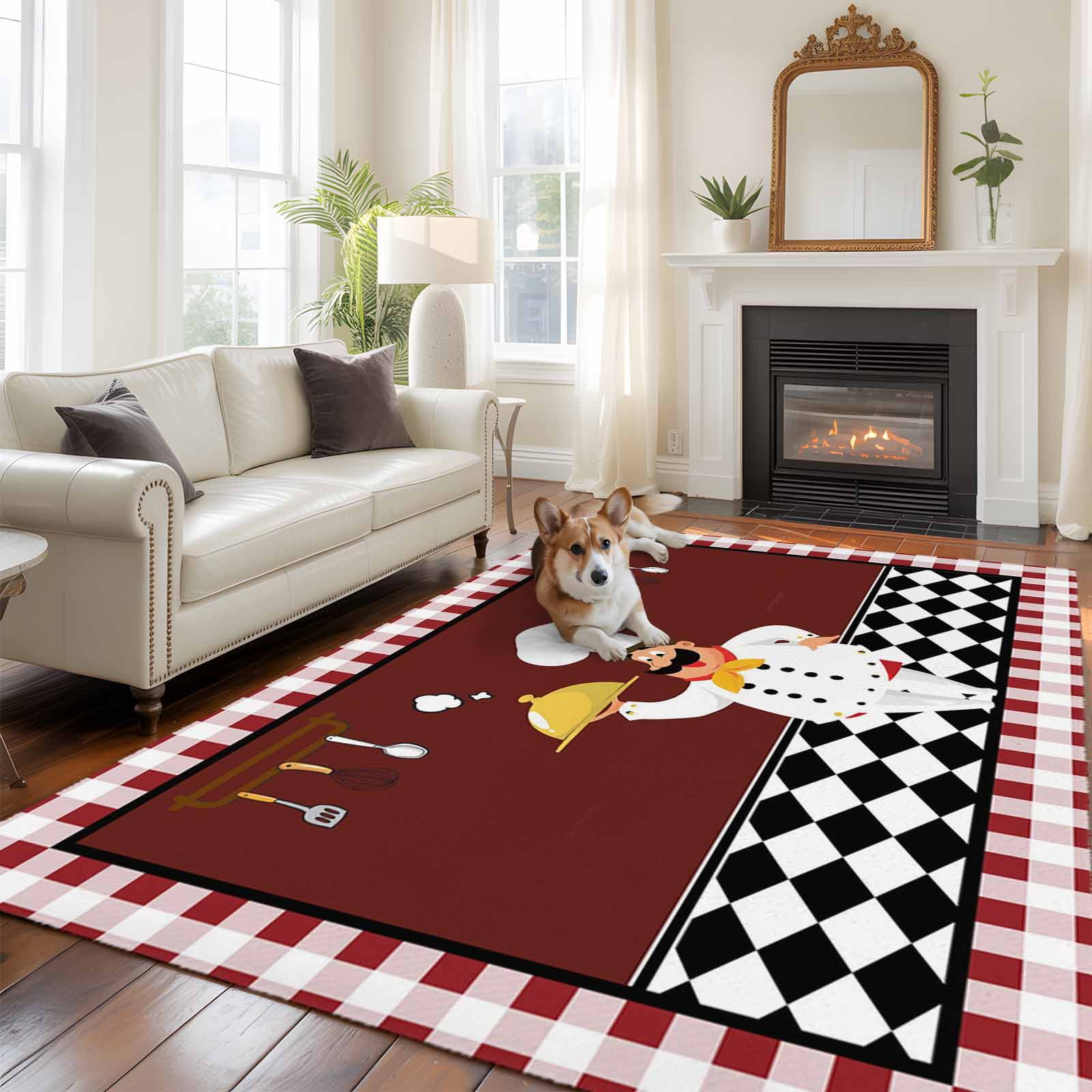 6'x9' Area Rugs, Fat Chef Indoor Outdoor Area Rug for Living Room ...