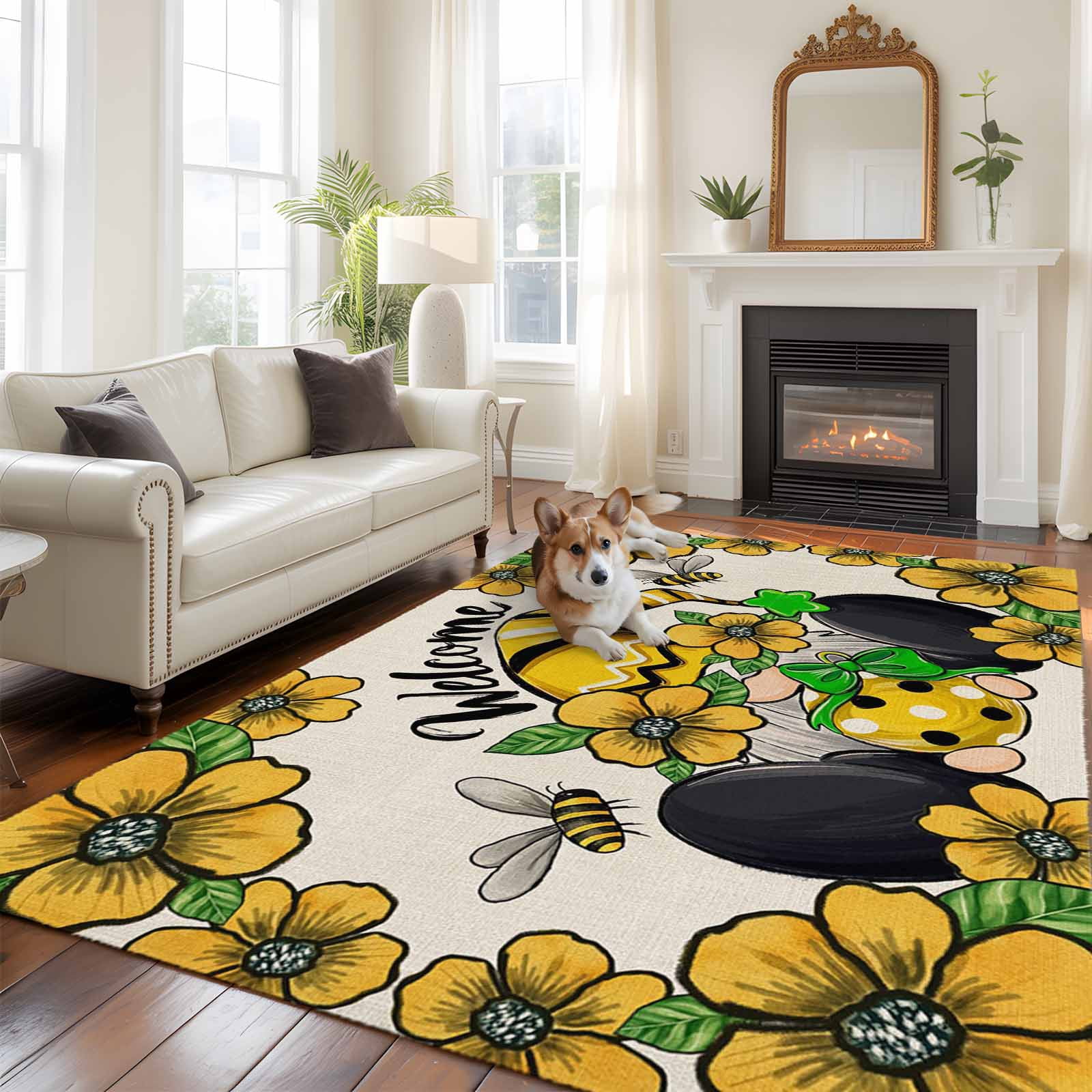 6'x9' Area Rugs, Flower Gnomes Indoor Outdoor Area Rug for Living Room ...