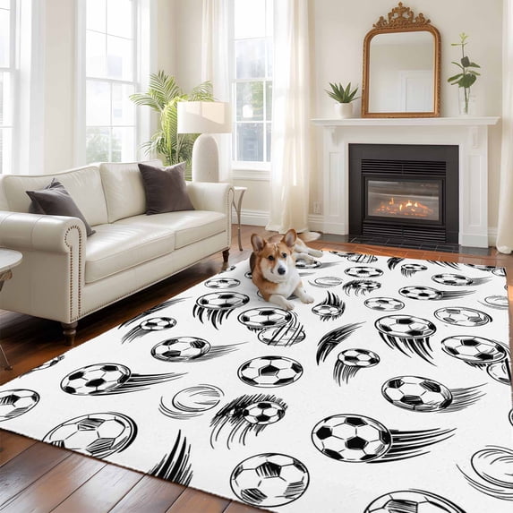6'x9' Area Rugs, Football Indoor Outdoor Area Rug for Living Room ...