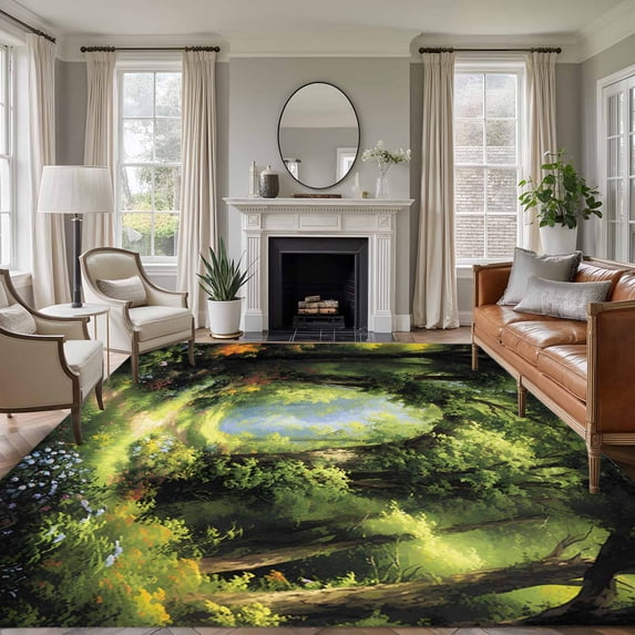 6'x9' Area Rugs, Forest Indoor Outdoor Area Rug for Living Room Bedroom ...