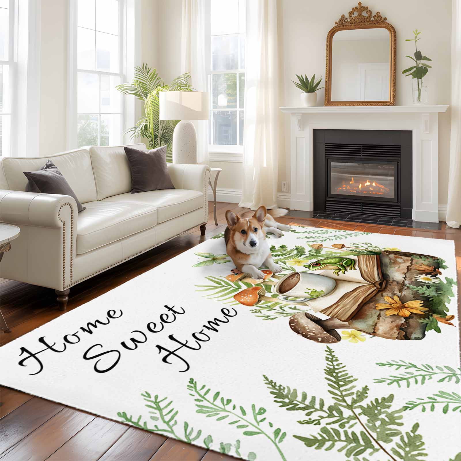 6'x9' Area Rugs, Green Frog Indoor Outdoor Area Rug for Living Room ...
