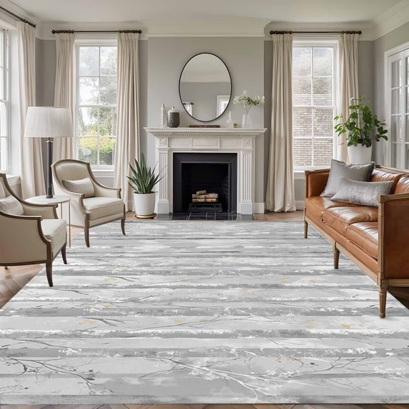 6'x9' Area Rugs, Grey Forest Indoor Outdoor Area Rug for Living Room ...