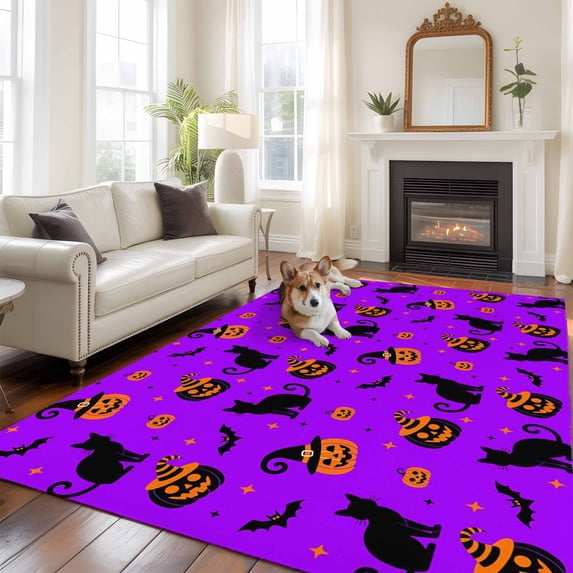6'x9' Area Rugs, Halloween Indoor Outdoor Area Rug for Living Room ...