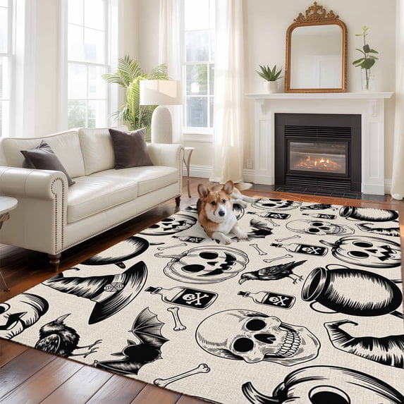 6'x9' Area Rugs, Halloween Indoor Outdoor Area Rug for Living Room ...