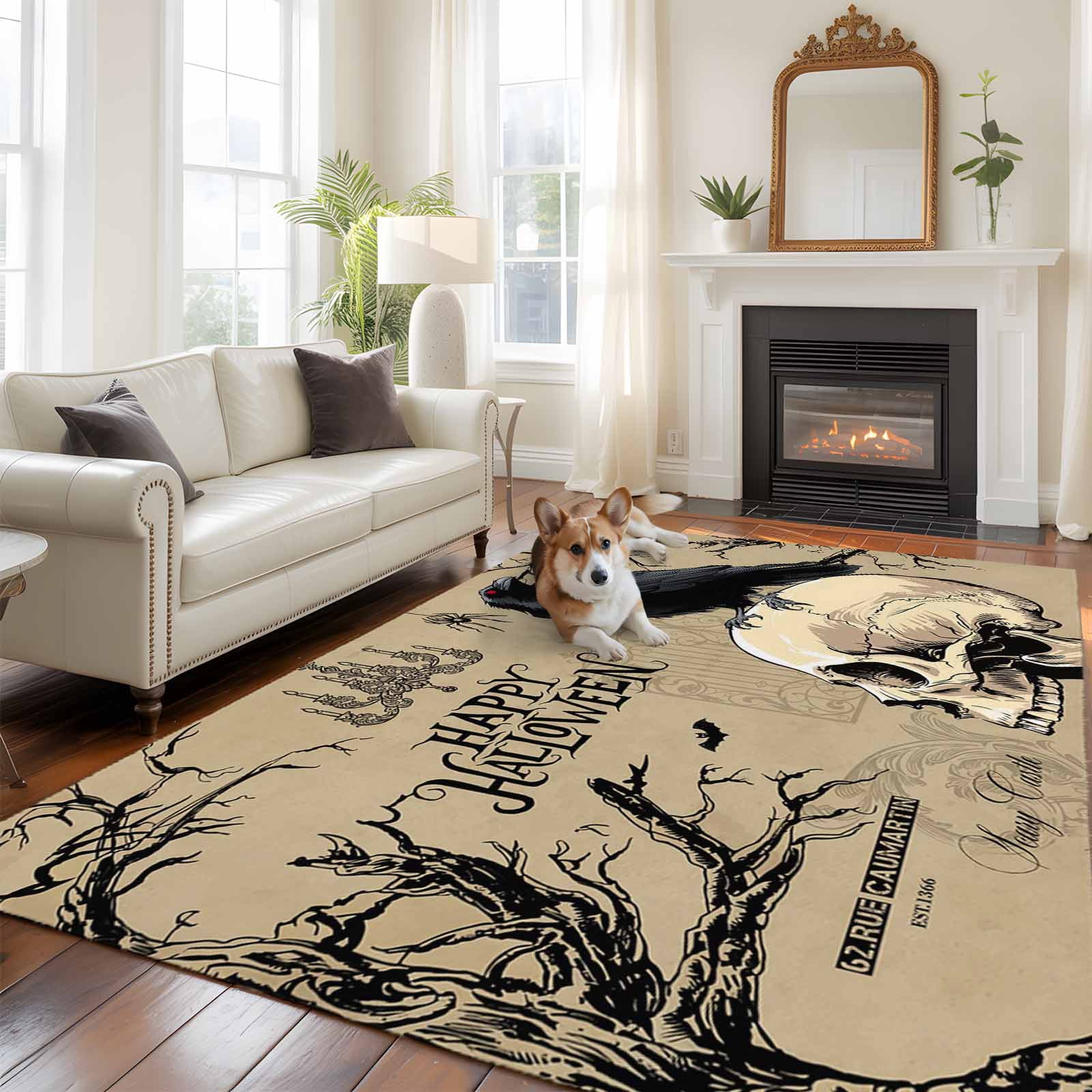 6'x9' Area Rugs, Halloween Indoor Outdoor Area Rug for Living Room ...